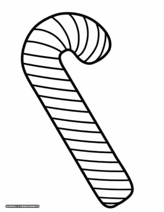 Candy Cane Coloring Pages (Free Printables) - Superstar Worksheets