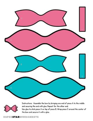 Bow Template (Free Printables) - Superstar Worksheets