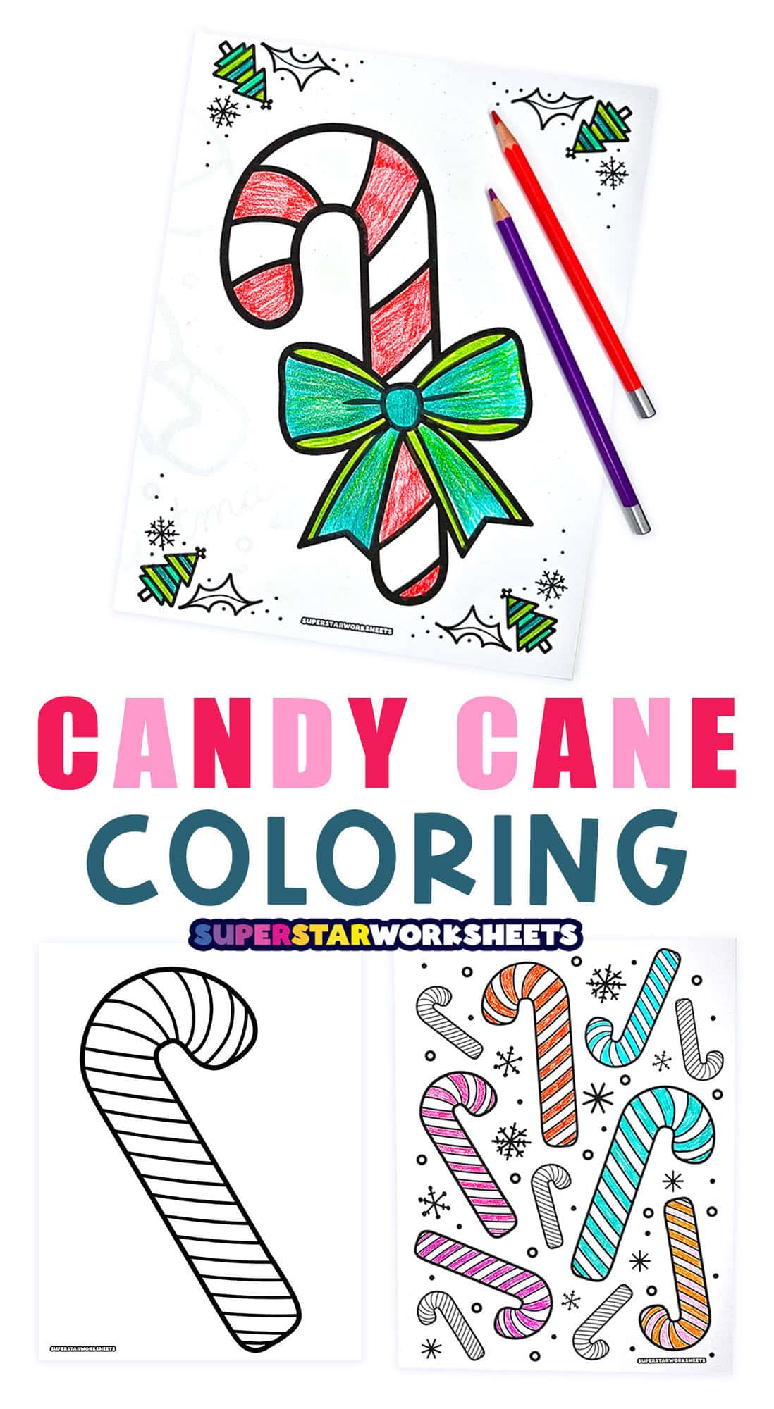 Candy Cane Coloring Pages (Free Printables) - Superstar Worksheets