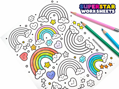 Rainbow Coloring Pages (Free Printables) - Superstar Worksheets