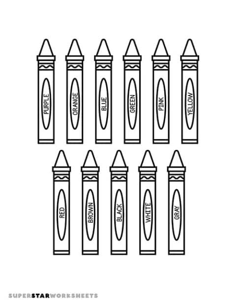 Crayon Template (Free Printables) - Superstar Worksheets