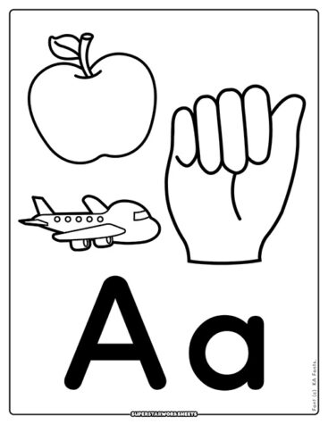 Letter A Coloring Pages - Superstar Worksheets