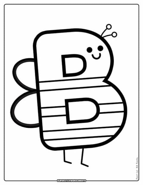 Letter B Coloring Pages - Superstar Worksheets