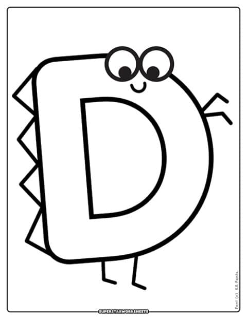 Letter D Coloring Pages - Superstar Worksheets
