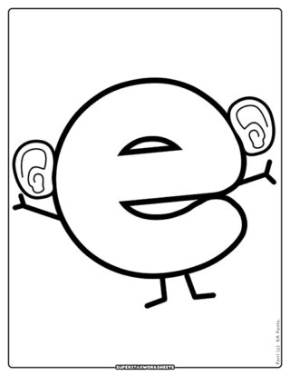 Letter E Coloring Pages - Superstar Worksheets