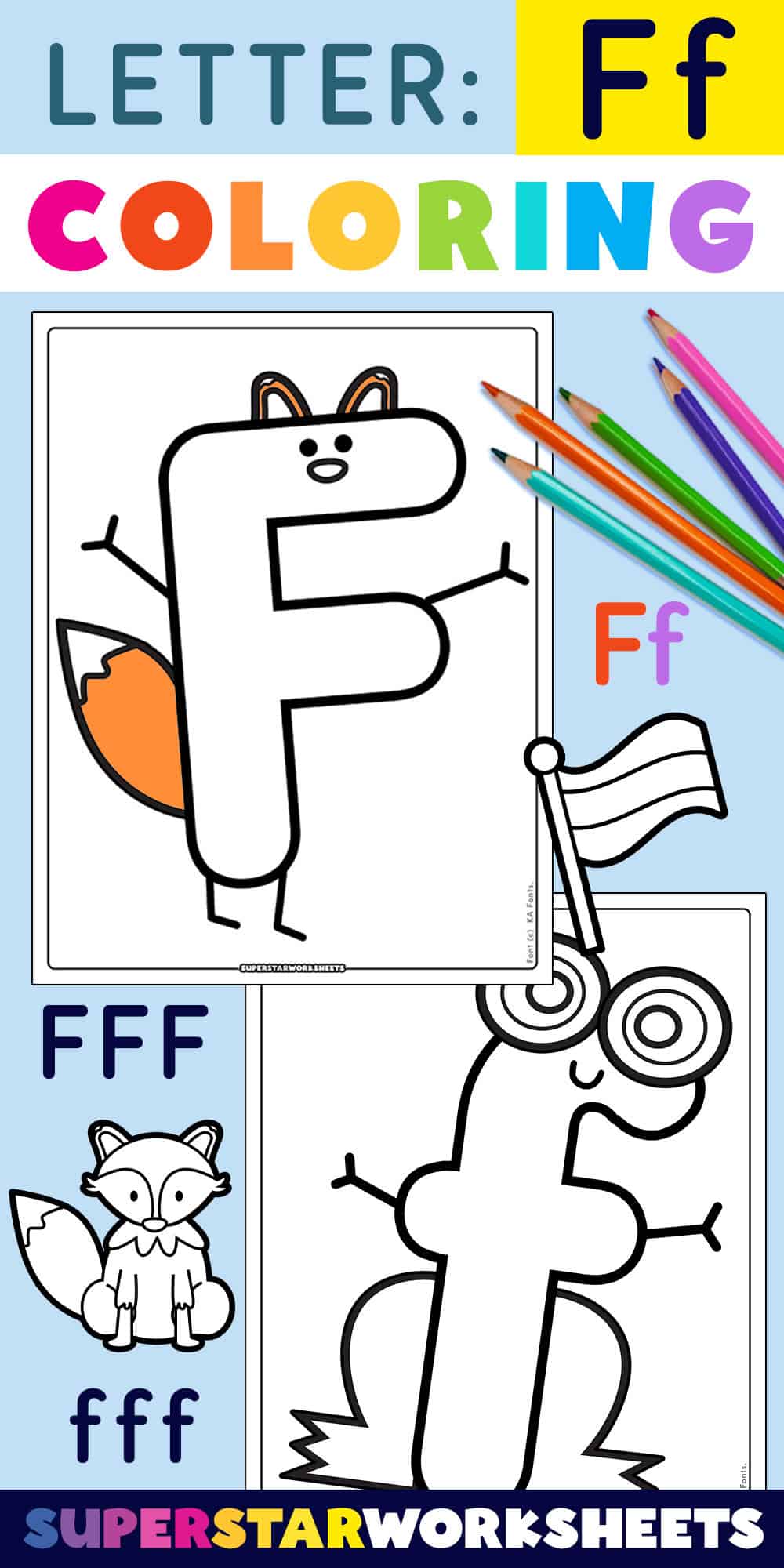 Letter F Coloring Pages - Superstar Worksheets