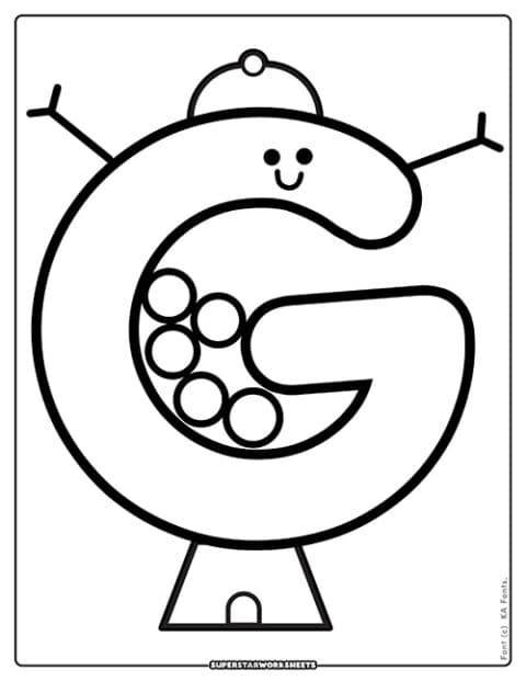 Letter G Coloring Pages - Superstar Worksheets