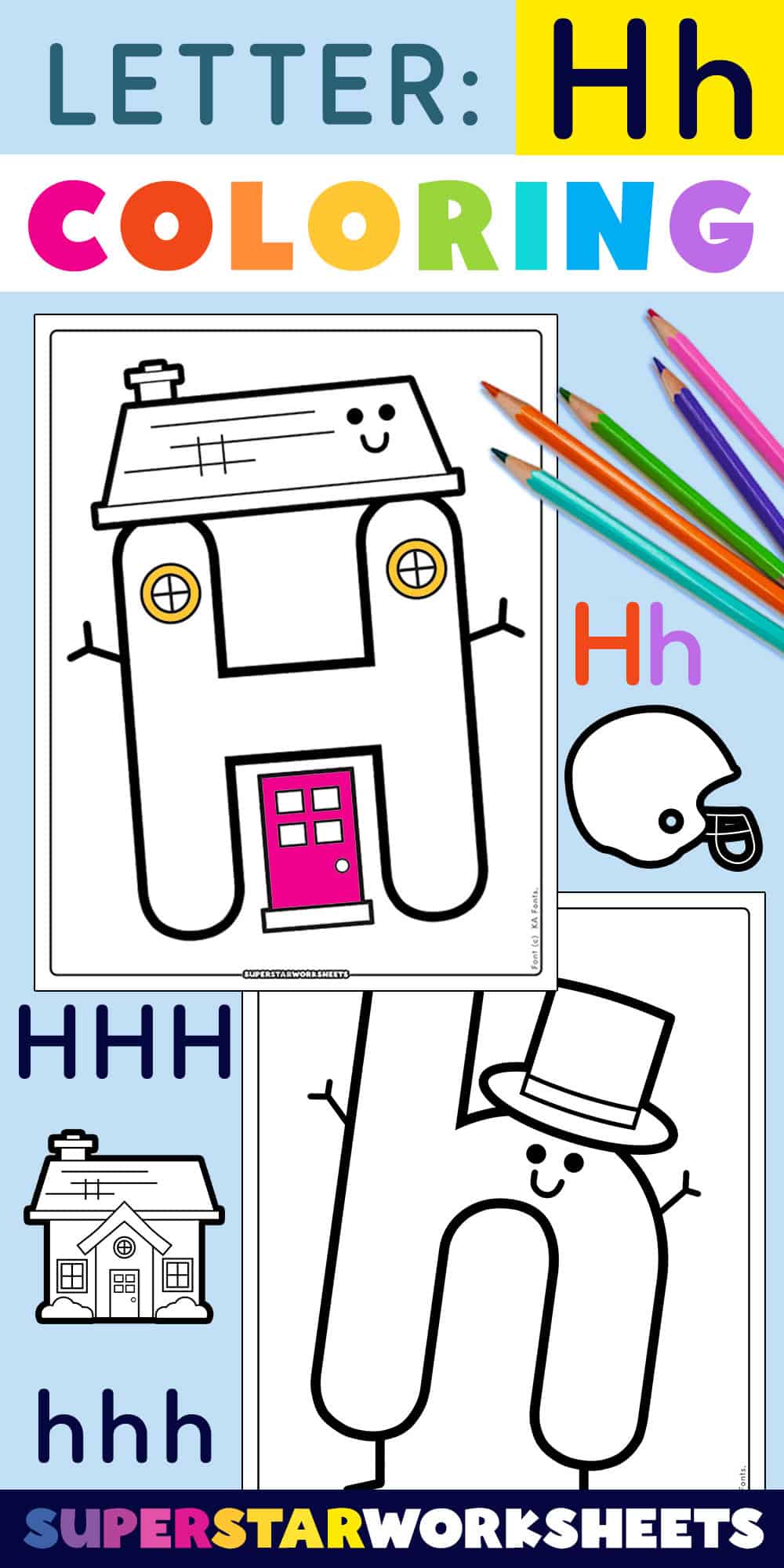 Letter H Coloring Pages - Superstar Worksheets