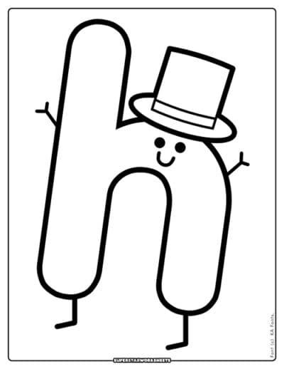 Letter H Coloring Pages - Superstar Worksheets