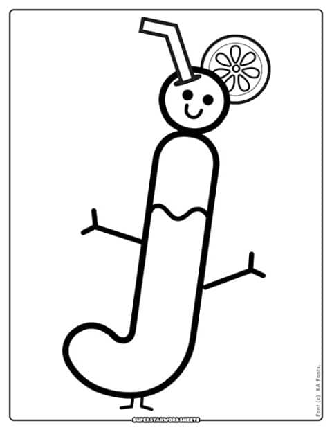 Letter J Coloring Pages - Superstar Worksheets