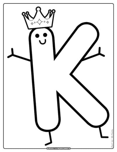 Letter K Coloring Pages - Superstar Worksheets