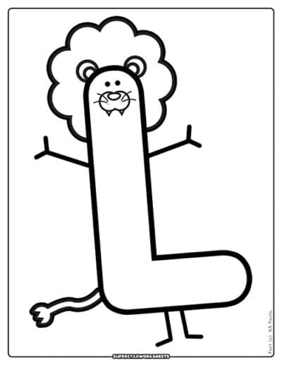Letter L Coloring Pages - Superstar Worksheets