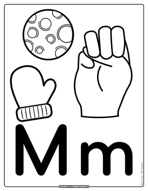 Letter M Coloring Pages - Superstar Worksheets