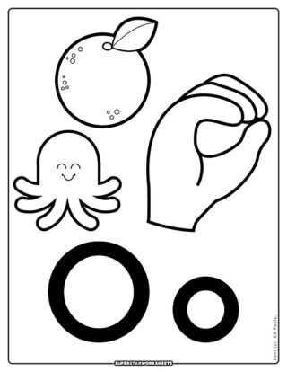 Letter O Coloring Pages - Superstar Worksheets