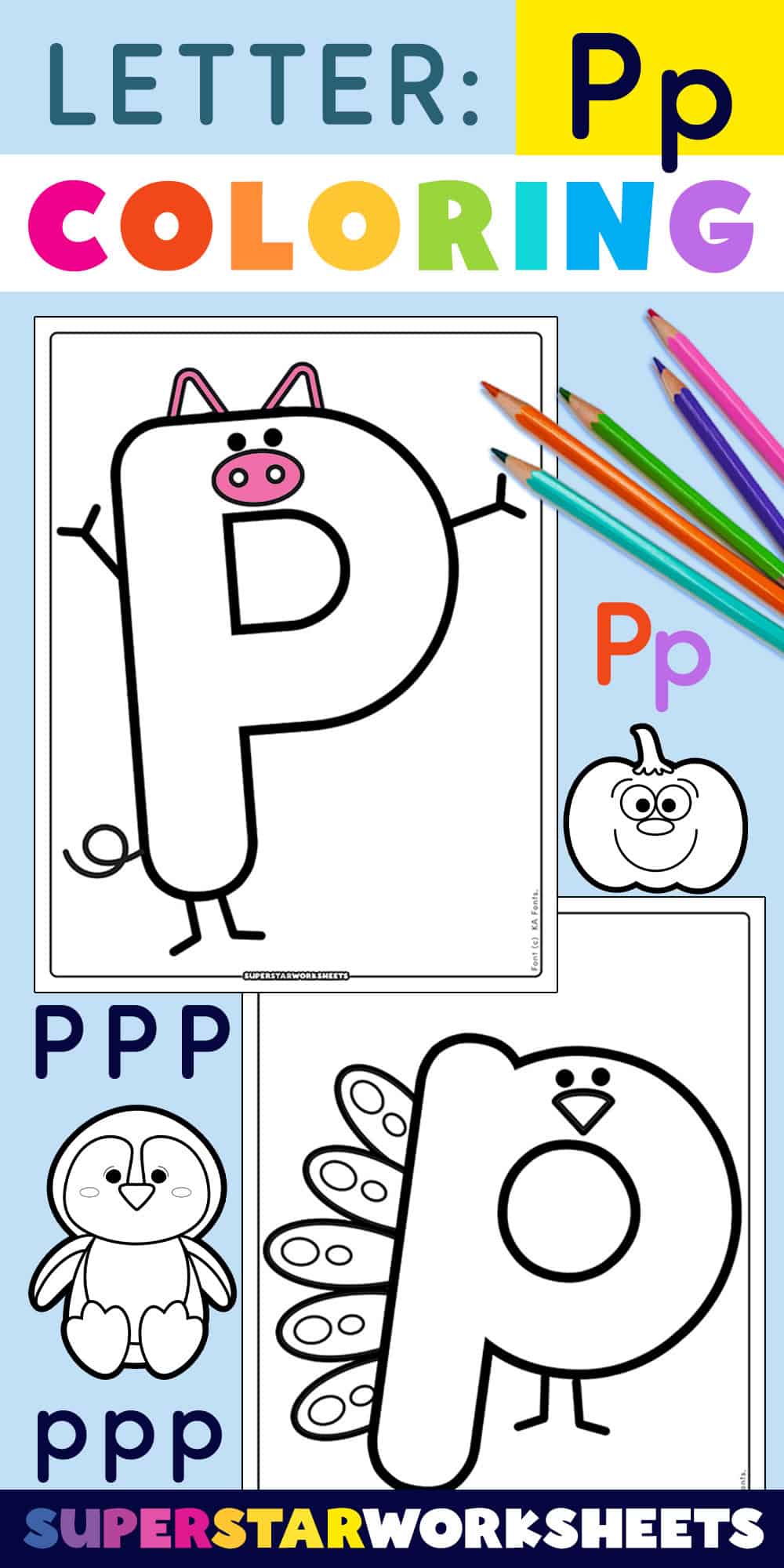 Letter P Coloring Pages - Superstar Worksheets