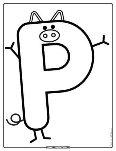 Letter P Coloring Pages - Superstar Worksheets