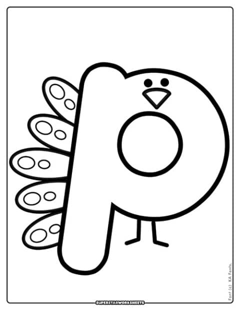 Letter P Coloring Pages - Superstar Worksheets