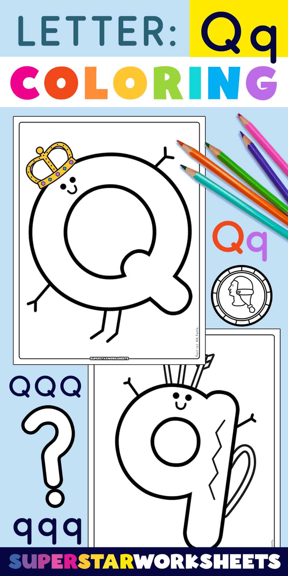 Letter Q Coloring Pages - Superstar Worksheets