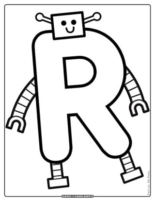 Letter R Coloring Pages - Superstar Worksheets