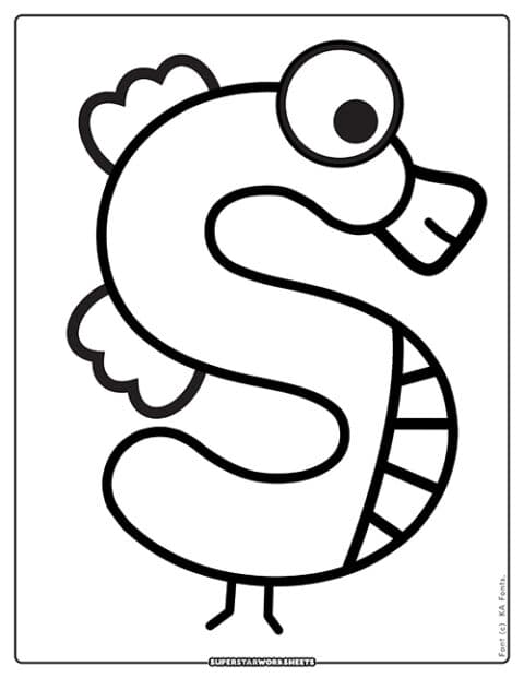 Letter S Coloring Pages - Superstar Worksheets
