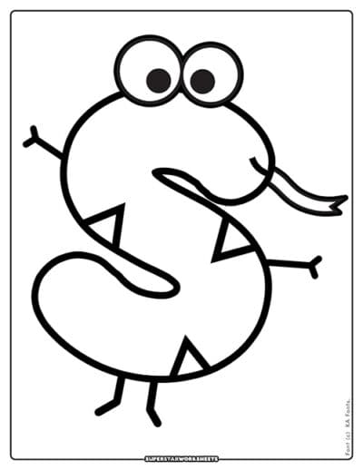 Letter S Coloring Pages - Superstar Worksheets
