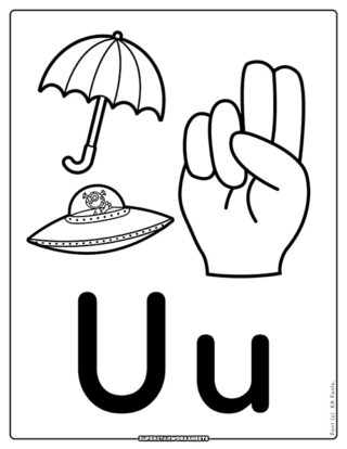 Letter U Coloring Pages - Superstar Worksheets