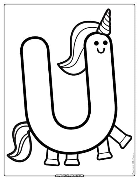 Letter U Coloring Pages - Superstar Worksheets