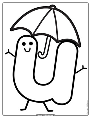 Letter U Coloring Pages - Superstar Worksheets