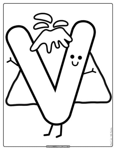 Letter V Coloring Pages - Superstar Worksheets