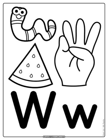 Letter W Coloring Pages - Superstar Worksheets