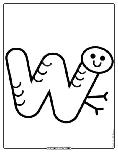 Letter W Coloring Pages - Superstar Worksheets