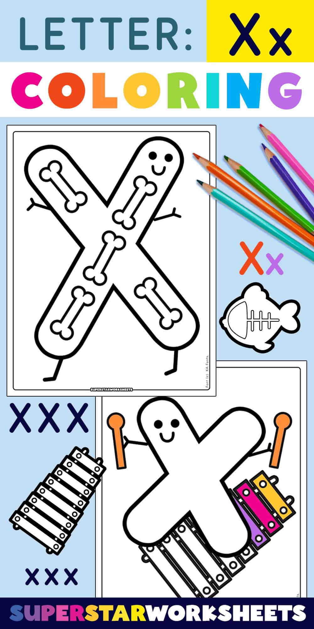 Letter X Coloring Pages - Superstar Worksheets