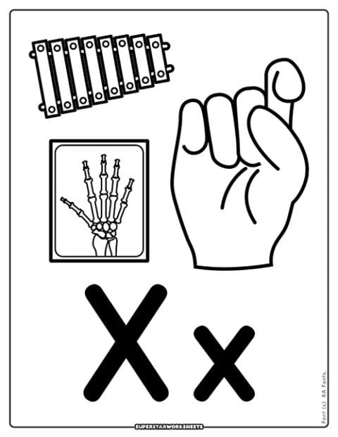 Letter X Coloring Pages - Superstar Worksheets