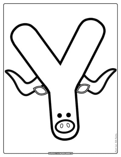 Letter Y Coloring Pages - Superstar Worksheets