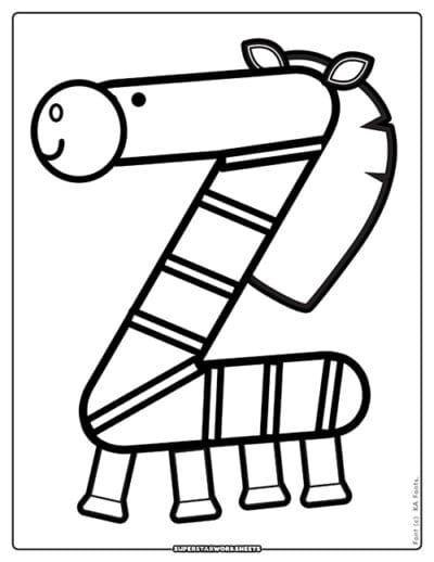 Letter Z Coloring Pages - Superstar Worksheets