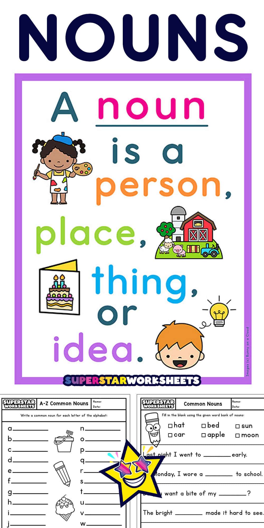 Common Noun Worksheets - Superstar Worksheets