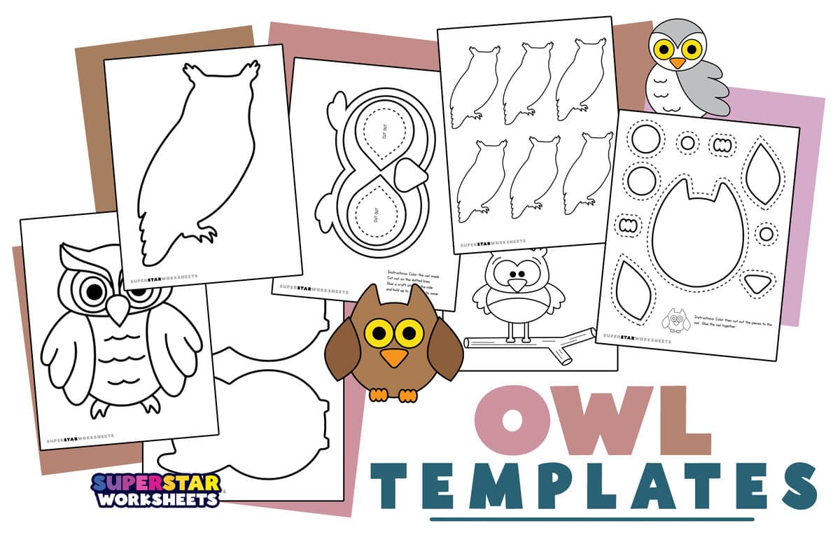 Owl Template (Free Printables) - Superstar Worksheets
