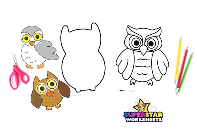 Owl Template (Free Printables) - Superstar Worksheets