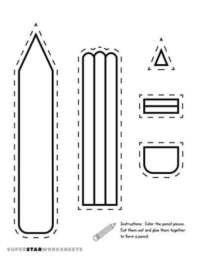 Pencil Template (Free Printables) - Superstar Worksheets