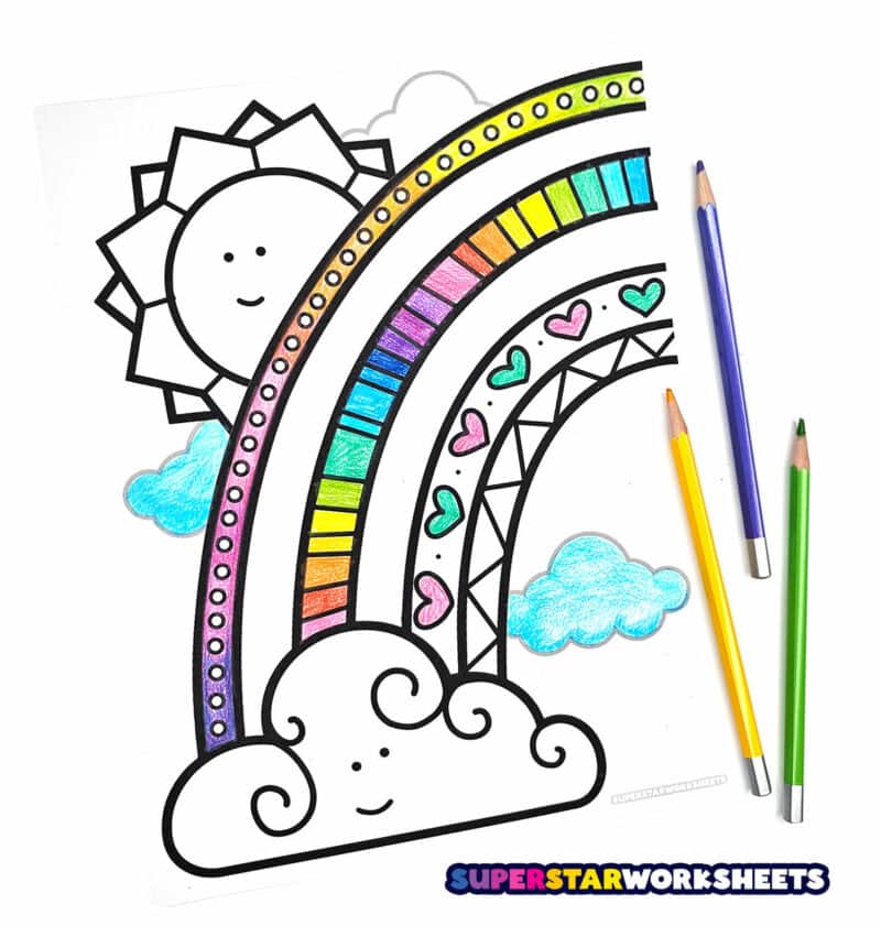 Rainbow Coloring Pages (Free Printables) - Superstar Worksheets