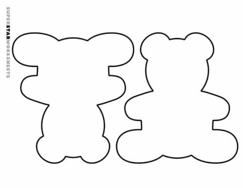 Bear Template (Free Printables) - Superstar Worksheets