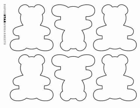 Bear Template (Free Printables) - Superstar Worksheets
