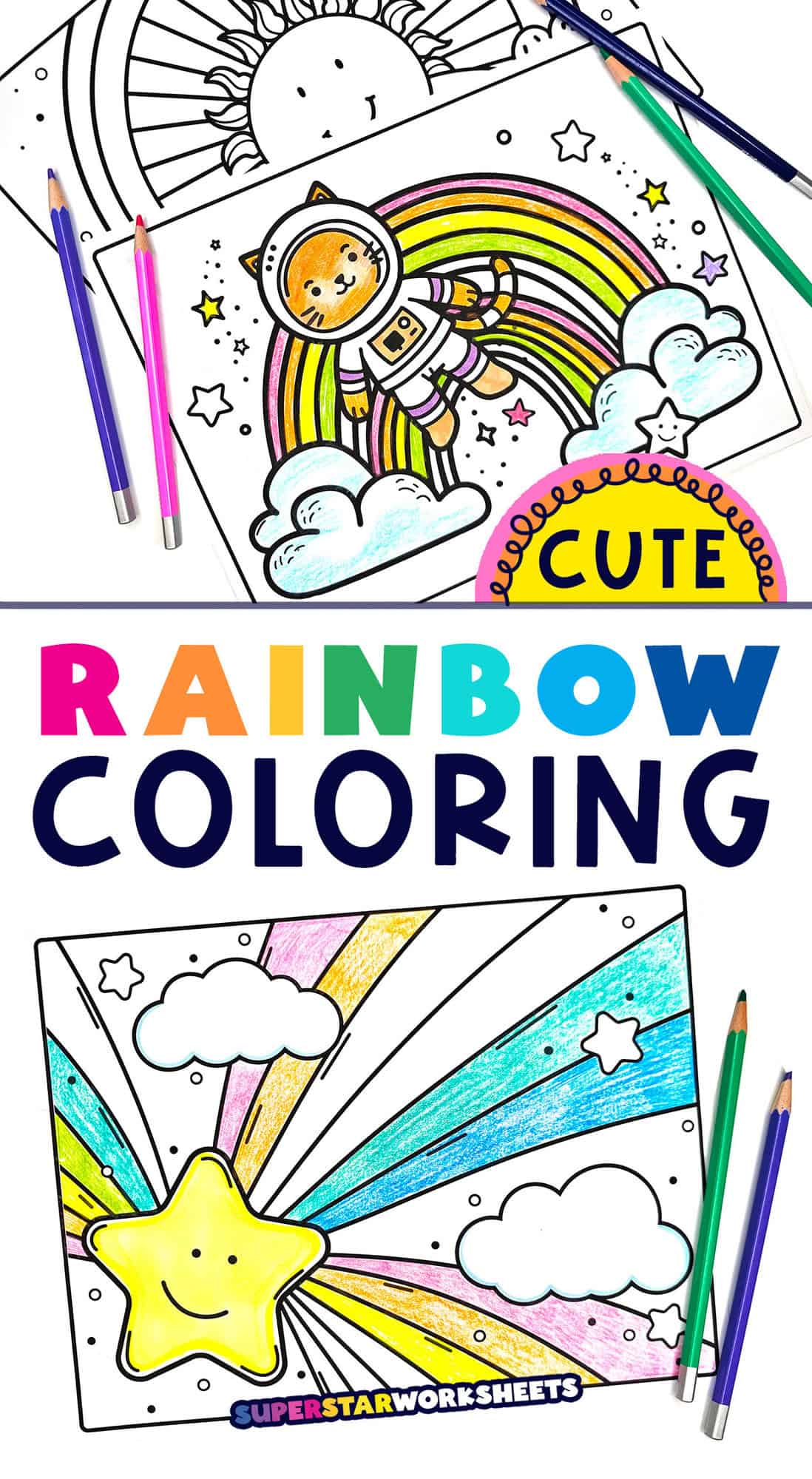 Rainbow Coloring Pages (Free Printables) - Superstar Worksheets