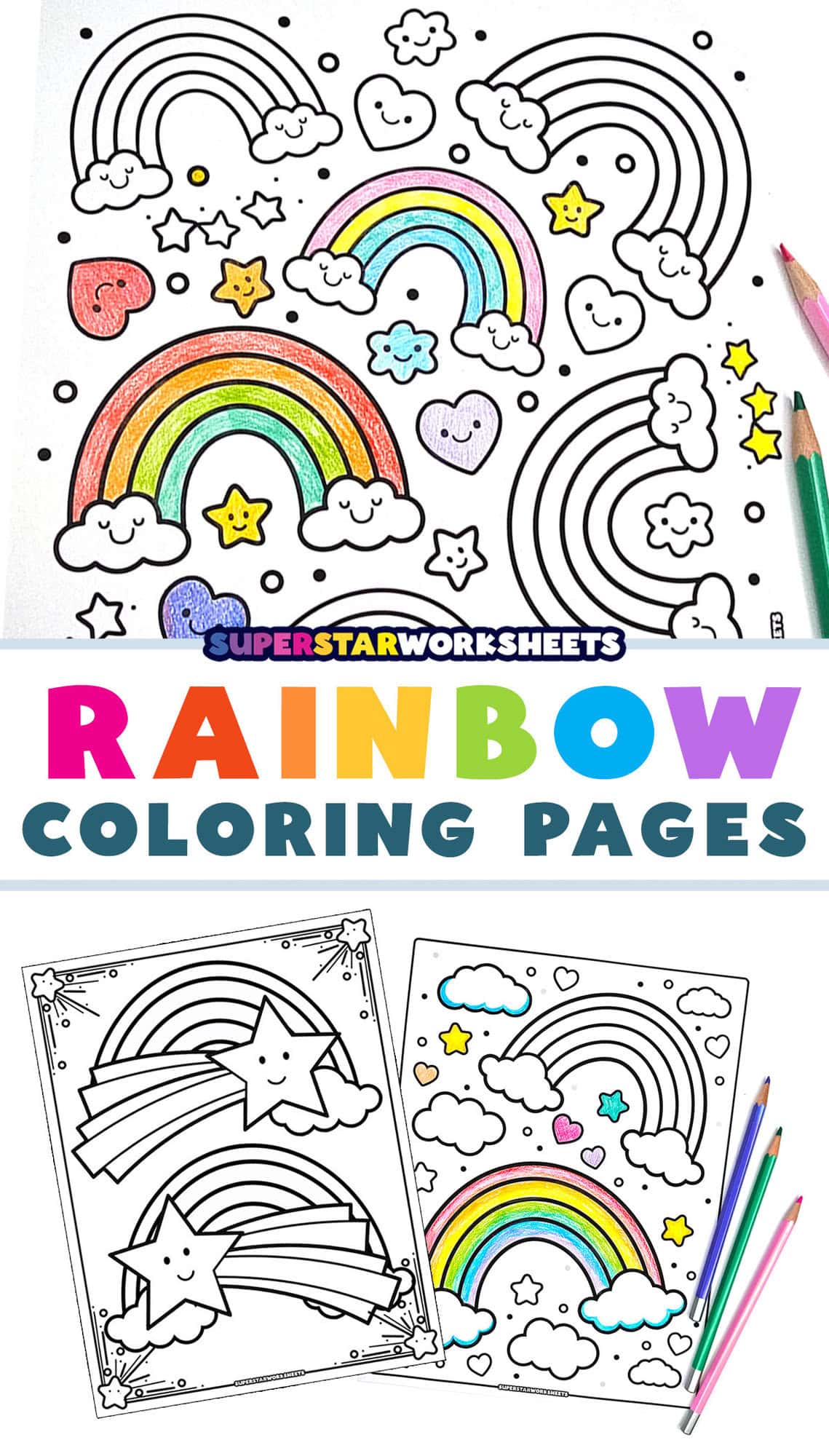 Rainbow Coloring Pages (Free Printables) - Superstar Worksheets