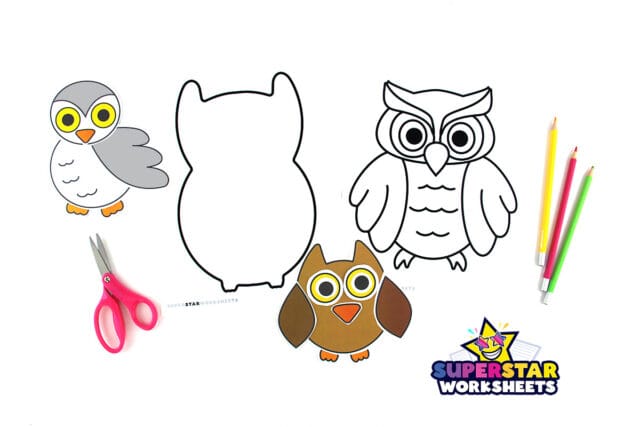 Owl Template (Free Printables) - Superstar Worksheets