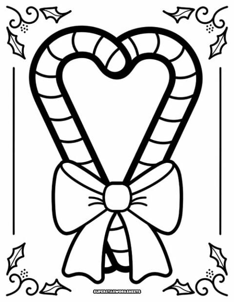 Candy Cane Coloring Pages (Free Printables) - Superstar Worksheets