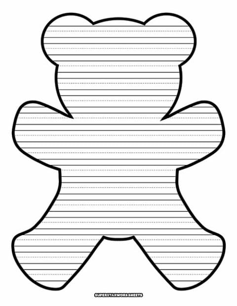 Bear Template (Free Printables) - Superstar Worksheets