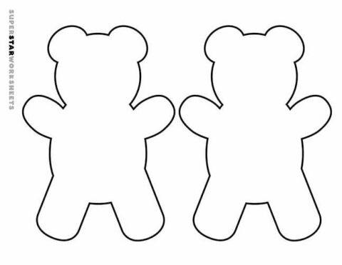 Bear Template (Free Printables) - Superstar Worksheets