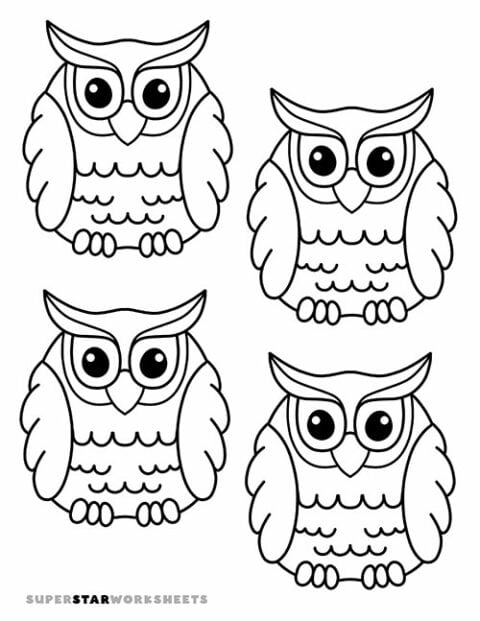 Owl Template (Free Printables) - Superstar Worksheets