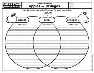 Compare and Contrast Worksheets - Superstar Worksheets